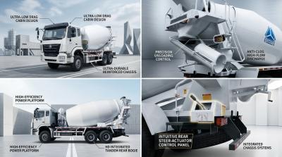 China Mixer Cement Truck 10CBM SINOTRUK HOHAN Concrete Mixer Equipment for sale
