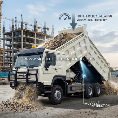 China 371HP White HOWO 6*6 All-Wheel Drive Dump Truck with Ghost-Face Cab for sale