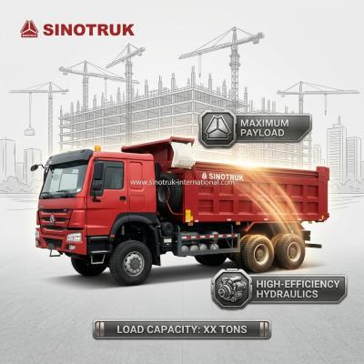 China 430HP Red HOWO 6*6 All-Wheel Drive Dump Truck with Ghost-Face Cab for sale