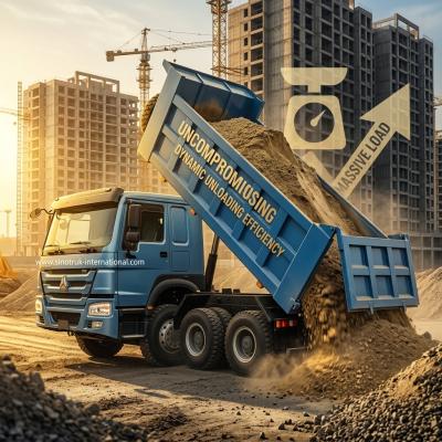 China Captivating Blue HOWO 8×4 380HP 26.91CBM Dump Truck Where Power Meets Precision In Every Load! for sale