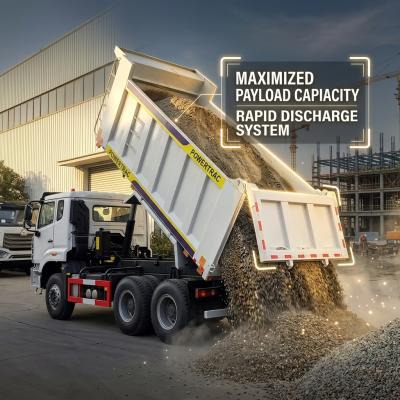 China Sinotruk Howo / Hohan 6×4 Tipper Dump Truck 10 Wheels Rectangular Cargo Body 20CBM White Color for sale