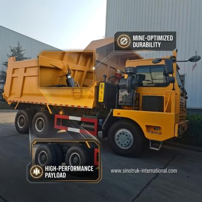 China SINOTRUK Heavy Duty Tipper Dump Truck LHD With Unilateral High Strength Skeleton Cab  Yellow for sale