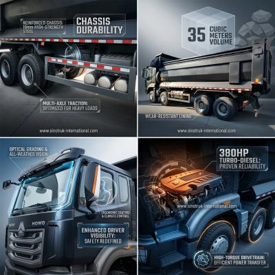 China RHD 8×4 12 Wheels HOWO Tipper Truck 380HP for sale