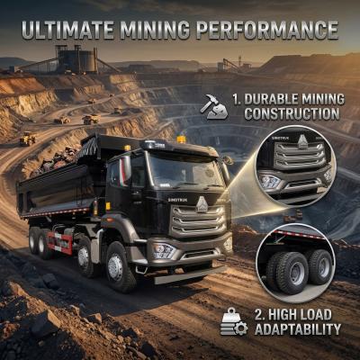 China SINOTRUK HOHAN 8×4 Black Tipper Dump Truck For Construction for sale