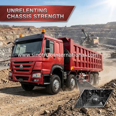 China SINOTRUK RED HOWO 400HP 8×4 TIPPER DUMP TRUCK LHD for sale