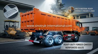 China HOWO Dump Truck Sinotruk 371HP TXcab Sunset Orange ZZ3257N384GB1 for sale