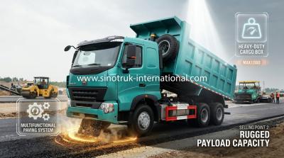 China SINOTRUK HOWO A7 Construction Tipper Dump Truck 6 X 4 290HP In Blue Color for sale