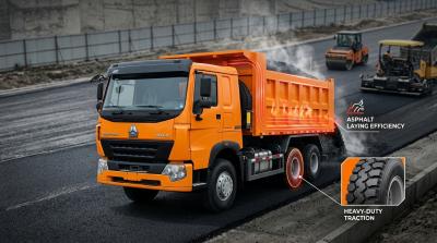 China 30 - 40 Tons SINOTRUK Dump Truck LHD 371HP 6X4 For Loading Construction Material for sale
