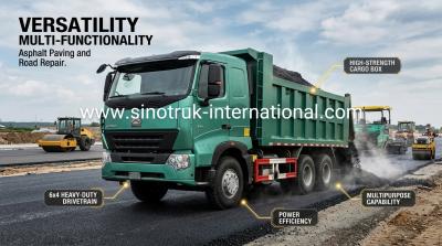 China Sinotruk HOWO A7 Dump Truck / Construction RHD 6X4 Big Dump Trucks for sale