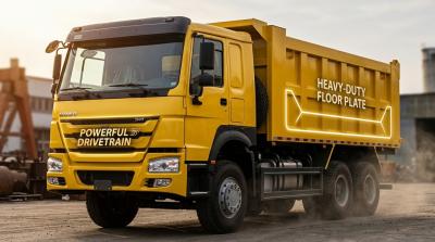 China 10 Wheels Tipper Dump Truck With 10 Forwards & 2 Reverses Transmission for sale