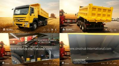 China Front Lifting Tipper Dump Truck 4×2 , 4×4 , 6×2 , 6×6 Driving Strong Enough Engine for sale