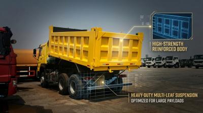 China Heavy Duty Sinotruk Howo Tipper Truck 6X4 30 - 40 Tons Ventral Lifting Radial Tire for sale
