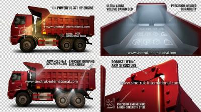 China Hydropower Construction Tipper Dump Truck , SINOTRUK Coal Mining Dump Trucks for sale