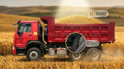 China 40 Tons Euro II Tipper Dump Truck 10 - 25CBM Diesel Engine Low Fuel Consumption for sale