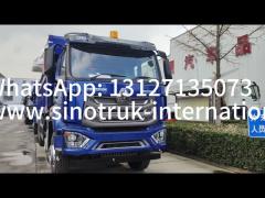 RHD 8×4 12바퀴 ZZ3317V3847B1R 고마력 저연료소비 380HP 블루 HOWO 티퍼 트럭