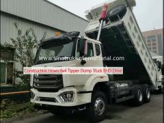 Howo costruzione 6x4 tipper dump truck RHD drive