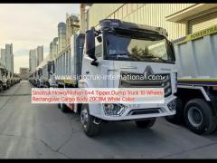 Sinotruk Howo / Hohan 6×4 Tipper Dump Truck 10 ruote Corpo di carico rettangolare 20CBM Colore bianco