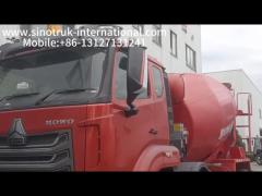 Red HOWO 8*4 Concrete Mixer: 371 Horsepower & Super-Large Loading Capacity