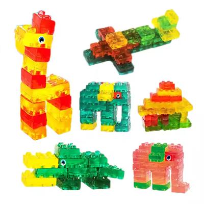 China Natural Pure Fruit Juice 3D 4D Gummies Block Shaped Building Block Jelly Candy for sale