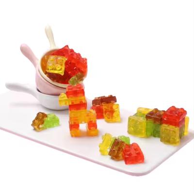 China Natural Pure Fruit Juice 3D 4D Gummies Block Shaped Building Block Jelly Candy for sale