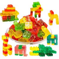 Quality Natural Pure Fruit Juice 3D 4D Gummies Block Shaped Building Block Jelly Candy for sale