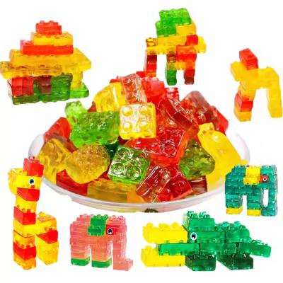 China Natural Pure Fruit Juice 3D 4D Gummies Block Shaped Building Block Jelly Candy for sale