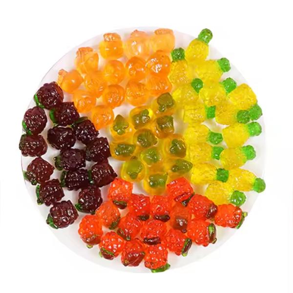 Quality Fruit Bonbons Candy 3D 4D Gummies Bulk Jam Filled Soft Candy Sweets for sale