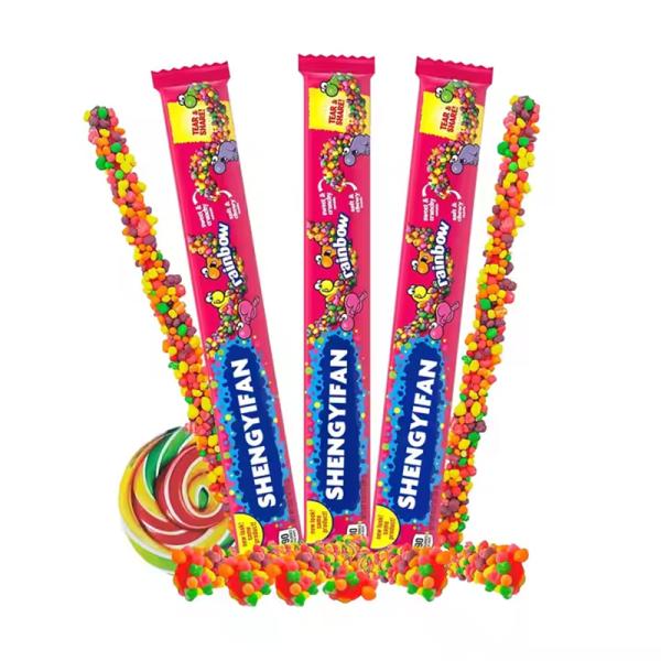 Quality Sour Flavor Crispy Clusters Ordinary Gummies Chewy Gummy Candy Hard Candy Drop for sale