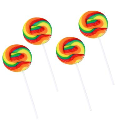 China Good Mood Rainbow Swirl Lollipops Individually Wrapped Party Rainbow Swirl Pops Lollipops for sale