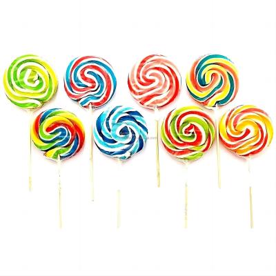 China Chinese Snack Cartoon Round Colorful Lollipops Sour And Sweet Bulk Candy 80g for sale