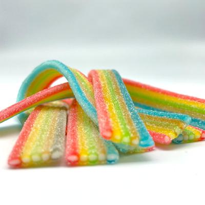 China Custom Sour Skittles Gummies With Custom Bag Fruit Flavor Colored Halal for sale