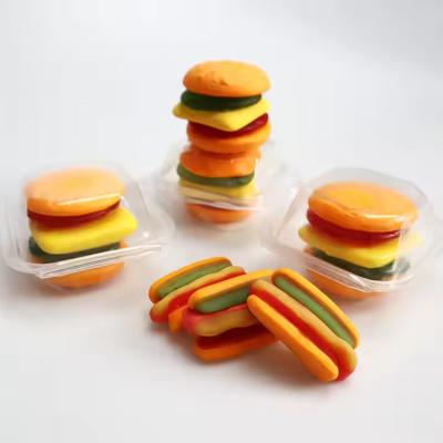 Cina Molti colori Gommi di frutta morbide ordinarie Interessante forma di mini hamburger in vendita
