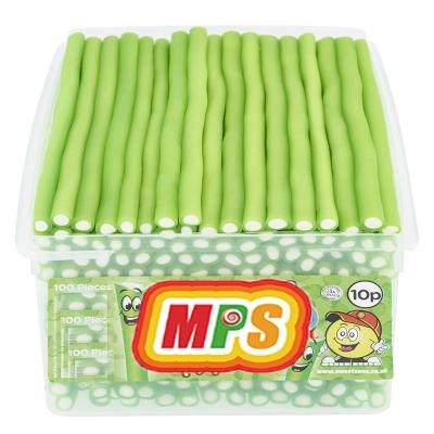China OEM / ODM Green Apple Sour Punch Straws Colourful Shaped Gummy Bonbons for sale