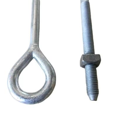 China Heavy Duty Zinc Plated Eye Screw Bolt With Hex Nut Set Carbon Steel for sale