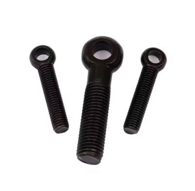 China DIN444 Black Oxide Eye Bolts Galvanized Long Hook Forged Lifting Round Ring M2 M4 M12 for sale