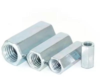 China Din6334 Long Nut Hex Nuts Galvanized Hexagon Coupling Nuts for sale