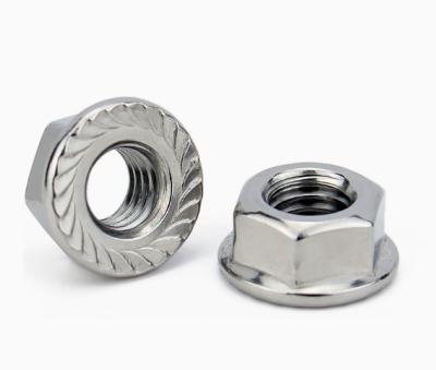 China Stainless Steel Hex Flange Nut DIN 6923 Galvanized Finish Thread Fully for sale