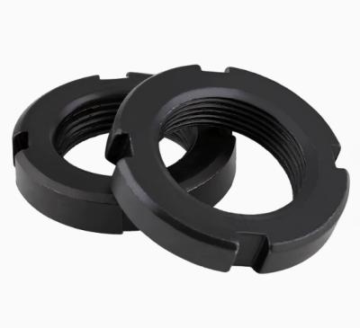 China Round Nuts Bearing Locknut DIN 981 KM Zinc Plated With Slotted Side for sale