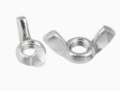 China DIN 315 Zinc Plated Stainless Steel Wing Nut Mining Self Locking Fully Threaded Hand Tightened Clamping Fastener for sale