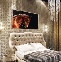 China Modern Solid Wood Platform Bed Matted Leather Tufted Button Bed Frame for sale