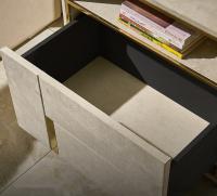 China Matted Leather Modern Bedside Tables White Solid Wood Nightstand for sale