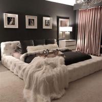 China Modern Style Solid Wood Upholstered Platform Bed Comfortable High Density Composite Foam for sale
