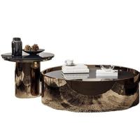 China Marble Customized Coffee Table Titanium 400mm Living Room Tea Table for sale