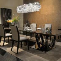 China Marble Decal Luxury Modern Dining Table Set , 750mm Solid Wood Dining Table for sale