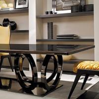China Marble Decal Luxury Modern Dining Table Set , 750mm Solid Wood Dining Table for sale