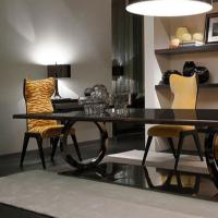 China Marble Decal Luxury Modern Dining Table Set , 750mm Solid Wood Dining Table for sale