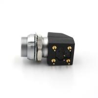 China 2 Pin Circular PCB Board Connector Push Pull Elbow 90° Socket with Two Nuts IP50 for sale