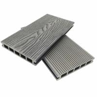 China HDPE WPC Composite Timber Decking Boards 140x23mm Grey 3D Embossed for sale