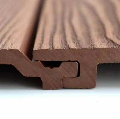 China High Quality Waterproof Outdoor Wood Plastic Composite Wall Panels Decoration Siding Co-Extrusion External Cladding Villa for sale