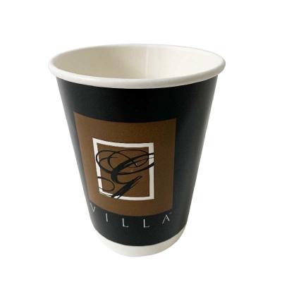 Cina 8 oz Coppe di carta a doppio strato a base d'acqua Coppe da caffè di carta personalizzate usa e getta in vendita